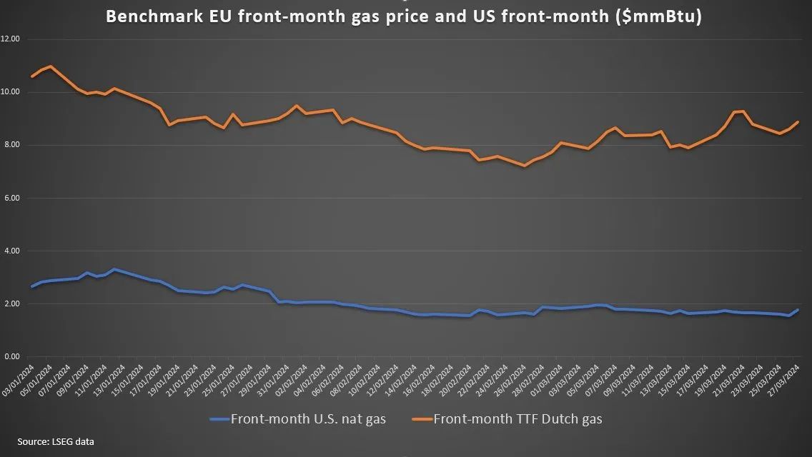 European natural gas information portal